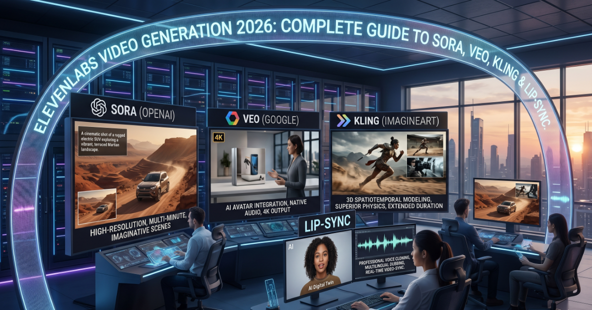 ElevenLabs Video Generation Guide 2026: Sora 2, Veo 3.1, Kling & Lip-Sync